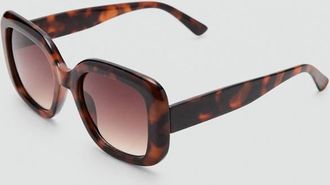 Mango Lunettes de soleil monture carr&eacute;e chocolat - Femme - Taille unique - MANGO