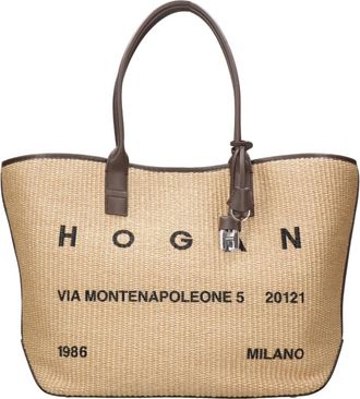 Hogan Femme, Sacs, Beige, Taille: ONE Size Address Tote Bag