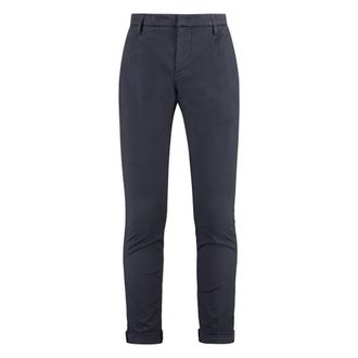 Dondup Baumwoll Chino Hose mit Aufrollbaren B&uuml;ndchen - - Trousers - Herren - Blau - W36