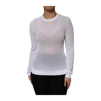 Dolce & Gabbana Eleganter Pullover mit langen &Auml;rmeln - - Tops - Damen - Wei&szlig; - M
