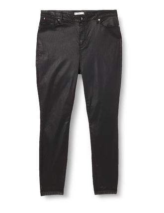 Tommy Hilfiger Damen Crv Harlem Skinny Hw A Ctd Blk Denim Hose, Coated Color Black, 46 EU