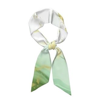 Generic &Eacute;charpe en marbre pour femme - &Eacute;charpe tour de cou pour sac &agrave; main - Turquoise - G&eacute;om&eacute;trique - Satin - Soie - Pour le sport, le yoga et le visage