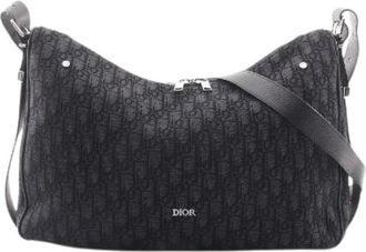 Dior Pre-owned Sac bandouli&egrave;re en toile et cuir Slider - Homme - Pre-owned - Noir - Taille: ONE Size