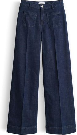 OPUS Damen Palazzo | MIVA Authentic Palazzo Jeans aus BCI Cotton Mix Mid Rise Dark Replay Blue, 40 L32