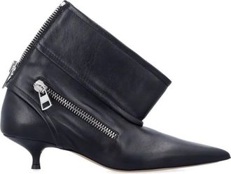 J.W.Anderson Stiefel - Black Leather Biker Kitten Heel Ankle Boot - Gr. 37 (EU) - in Schwarz - f&uuml;r Damen