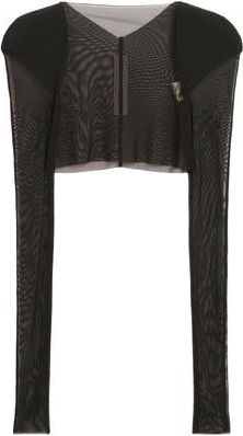 Rick Owens Top cropped transparent &agrave; manches longues