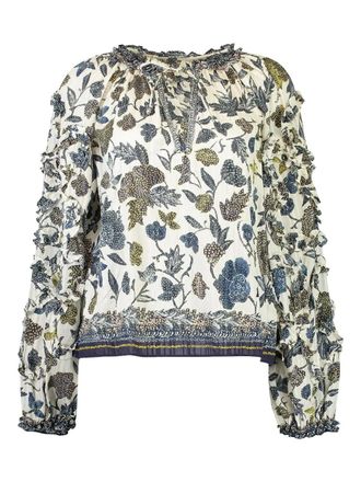 Ulla Johnson Azrou Bluse mit Blumen-Print - Nude
