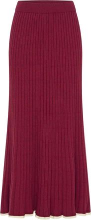 Anna Quan jupe mi-longue Felicia à design nervuré - Rouge