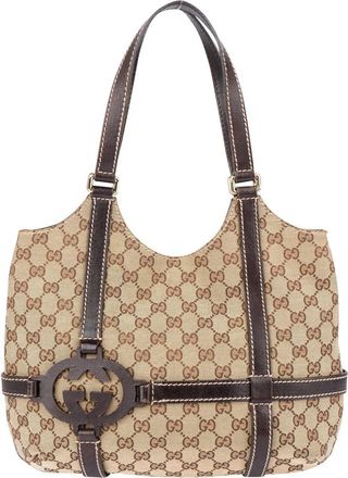 Gucci Crossbody Bags - Gucci GG Monogram Central Handbag - Gr. unisize - in Braun - f&uuml;r Damen