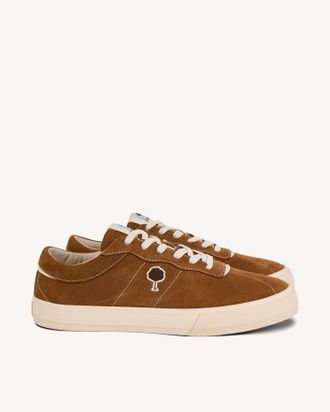 Faguo Baskets cuir su&egrave;de camel