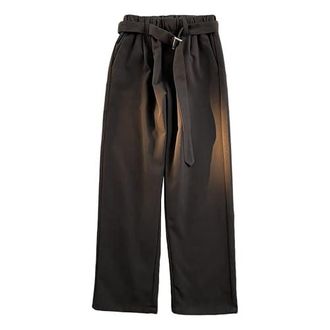 Generic Pantalon habill&eacute; ample et droit pour homme - Taille &eacute;lastique - Pantalon de surv&ecirc;tement l&eacute;ger, Noir, XXL