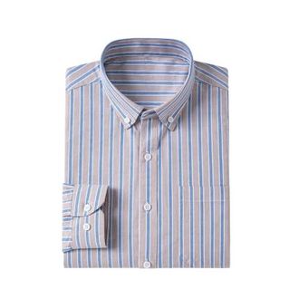 Generic Chemise Oxford classique &agrave; manches longues pour homme, coupe ajust&eacute;e, d&eacute;contract&eacute;e, unie, ray&eacute;e, boutonn&eacute;e, 806, XXL
