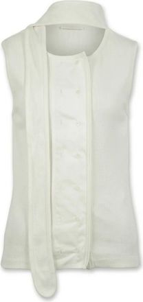 Christophe Lemaire Femme, Vestes, Blanc, Taille: 42 FR Haut Asym&eacute;trique Ajust&eacute;