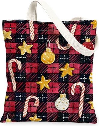 Generic Sacs fourre-tout festifs en toile, motif &eacute;toile fantaisie et ornement, sacs d&eacute;picerie r&eacute;utilisables, l&eacute;gers, lavables et respectueux de lenvironnement