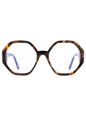 Tom Ford Eyewear lunettes de vue à monture géométrique - Marron
