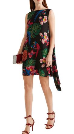 Valentino Garavani Valentino Floral Draped Mini Dress Size S