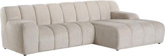 Vente-Unique Ecksofa - Ecke rechts - Chenille Stoff Beige - BELADON