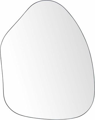 Beliani Beliani - Wandspiegel Schwarz Glas und Metall 92x70 cm mit D&uuml;nnem Rahmen Asymmetrisch Unf&ouml;rmig Modern Wohnaccessoire Wohnzimmer Schlafzimmer
