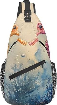 Generic Sac &agrave; bandouli&egrave;re vintage hippocampe, animal de loc&eacute;an, sac &agrave; bandouli&egrave;re de voyage pour homme, sac &agrave; dos de randonn&eacute;e