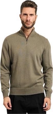 HUGO BOSS Homme, Pulls, Vert, Taille: 2XL Pull Col Montant Demi-Zip