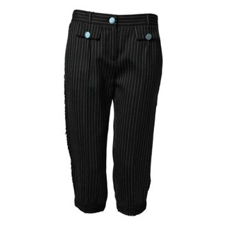 Dolce & Gabbana Femme, Pantalons, Noir, Taille: 36 FR Cropped Pantalons