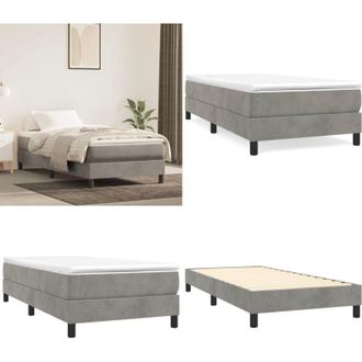 vidaXL Bettgestell ohne Matratze Hellgrau 90x190 cm Samt - Samtbettw&auml;sche - Bettesrahmen - Boxspringbett - Doppelbett - Einzelbett - Home & Living