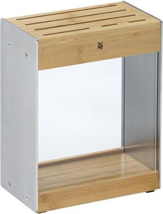 WMF Messerblock Transparent unbestückt leer ohne Messer Flextec, Bambus, hell, kompaktes Design, platzsparend