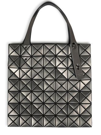 Issey Miyake Womens Tote Bag Platinum Charcoal Polyester Handbags Hand