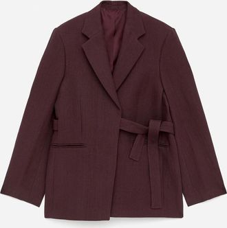 Arket Baumwoll-Leinen-Blazer -Lila