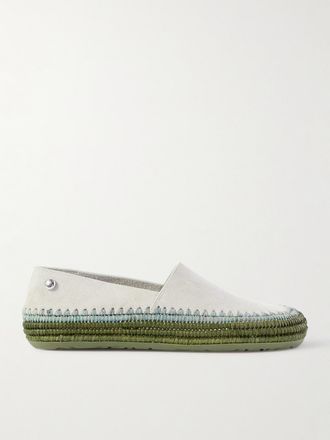Loewe Espadrilles En Daim À Finitions En Raphia Rio X Paulas Ibiza - Gris