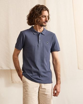 Faguo Polo bleu marine coton