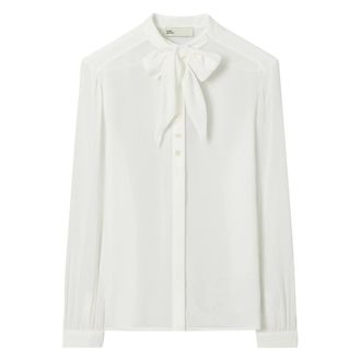 Tory Burch Georgette Bluse mit Schleife - - Blouses & Shirts - Damen - Wei&szlig; - S