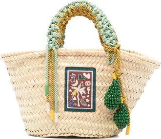 Alemais Femme, Sacs, Beige, Taille: ONE Size Macrame Mini Basket