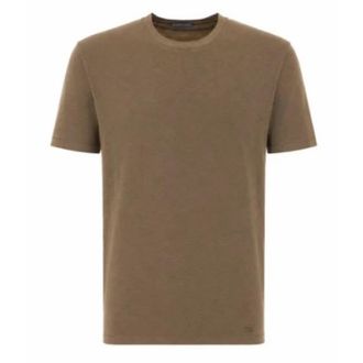 Tom Ford Lyocell Baumwolle Rundhals T-Shirt - - Tops - Herren - Braun - 2XL