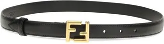 Fendi Womens Black Calf Leather Bos Taurus Regular Belt