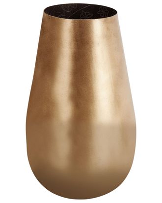 Beliani Blumenvase aus Metall in Gold kegelf&ouml;rmige Deko-Vase edler Look Katchal