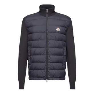 Moncler Homme, Vestes, Bleu, Taille: 3XL Cardigan matelass&eacute; zipp&eacute; en coton