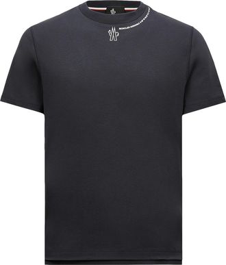 Moncler Moncler T-shirt En Coton &Agrave; Logo, Homme, Bleu, Taille: Xs