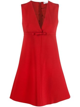 Red Valentino robe trap&egrave;ze &agrave; col v - Rouge