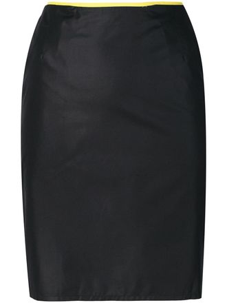 Helmut Lang mini-jupe à taille contrastante - Noir