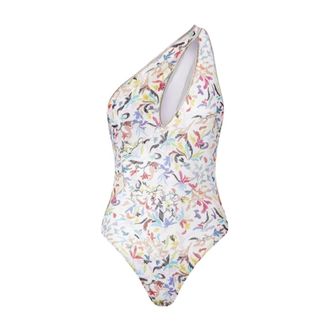 Missoni Femme, Maillots de bain, Blanc, Taille: 38 FR Maillot de bain une-&eacute;paule en tulle imprim&eacute;