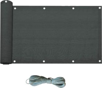 Mobili Rebecca Sichtschutz, Balkonabdeckung Anthrazitgrau, Polyethylen, Anti-UV, Mit Seil - Ma&szlig;e: 0,75 x 6 m (HxL) - Art. RE6584