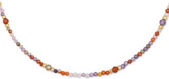 Singularu Crystal Summer Halskette. Edelstahl mit 18 Kt Vergoldeter Beschichtung und Kristalle. Schmuck für Damen