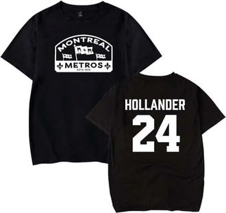 Generic Heated Rivalry Merch Hollander 24 Print T-Shirt - T-shirt unisexe &agrave; col rond et manches courtes, haut streetwear d&eacute;contract&eacute; pour les fans de s&eacute;ries T
