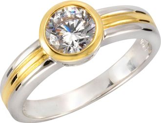 Celesta Silber Ring 925 Sterling Silber zweifarbig Zirkonia