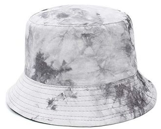 Eozy Chapeau Bob Anti-Soleil Femme Homme Vintage Respirant Pliable Imprim&eacute; Tie-Dye Casquette Chapeau Randonn&eacute;e Double Face Anti-UV Voyage Casuel (Gris)