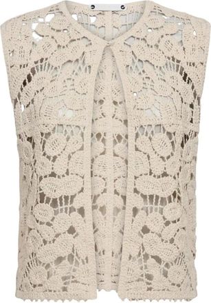 Co'Couture Femme, Tops, Beige, Taille: 40 FR Crochet Top