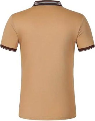 Generic Polo d&eacute;contract&eacute; pour homme avec boutons c&ocirc;tel&eacute;s et blocs de couleurs pour homme, kaki, XXL