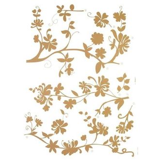 Komar Deco-Sticker FRASCA | 50 x 70 cm | Wandtattoo, Wandbild, Wandsticker, Wandaufkleber, Walltattoo, Blumen, Blumenranken, Ast, Abstrakt | 17015h