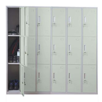Mendler Schlie&szlig;fach Boston T829, Schlie&szlig;fachschrank Wertfachschrank Spind, Metall 18 F&auml;cher - gr&uuml;n